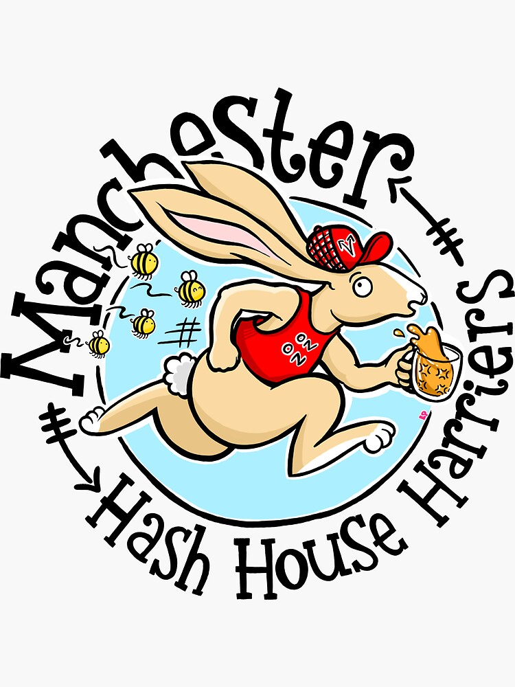 "Manchester Hash House Harriers logo" Sticker for Sale by ManchesterH3 ...