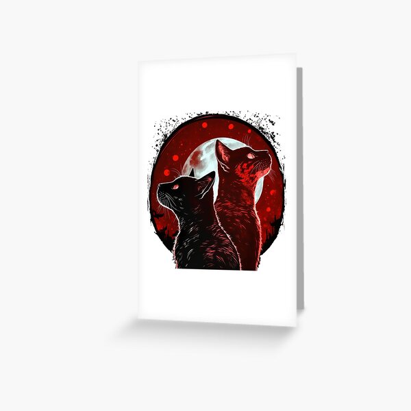 "Red and black cats howling at the moon v3 red no28 - Collection ...
