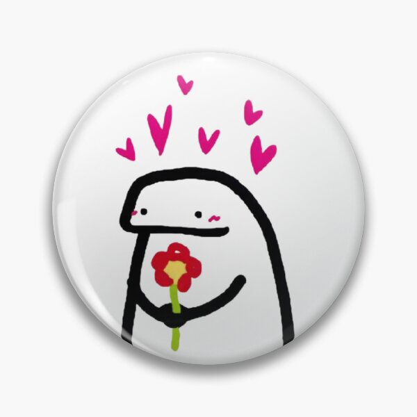 "Flork meme in love flower" Pin for Sale by florkmeme | Redbubble
