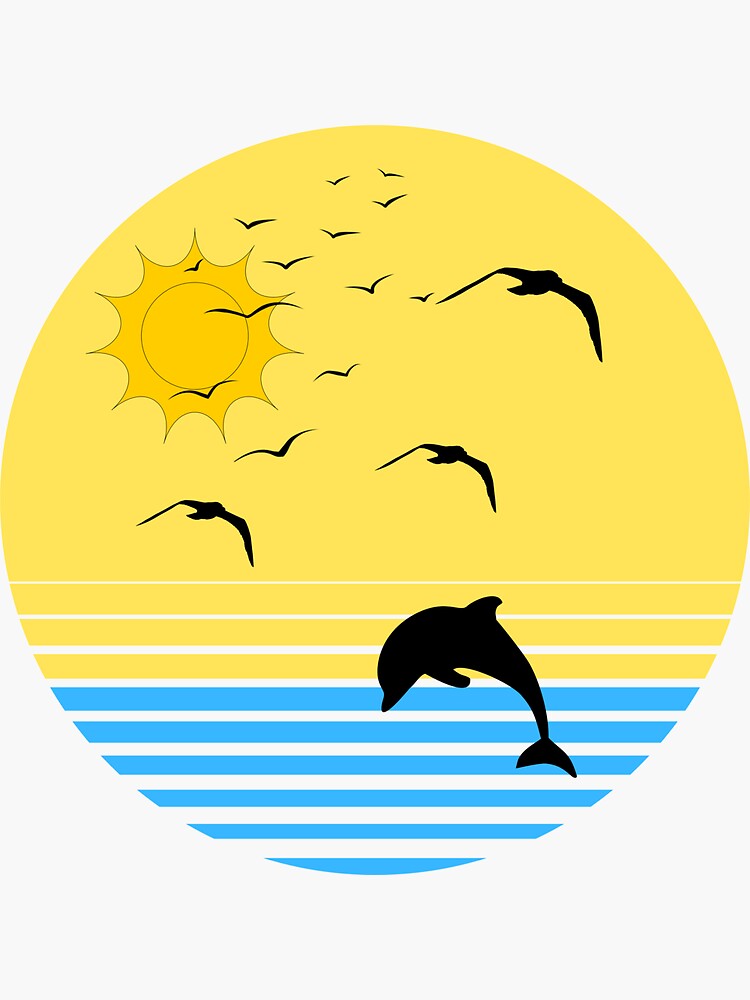 "Vintage Retro Sunset Art Of Zoo" Sticker for Sale by Swobodzio | Redbubble