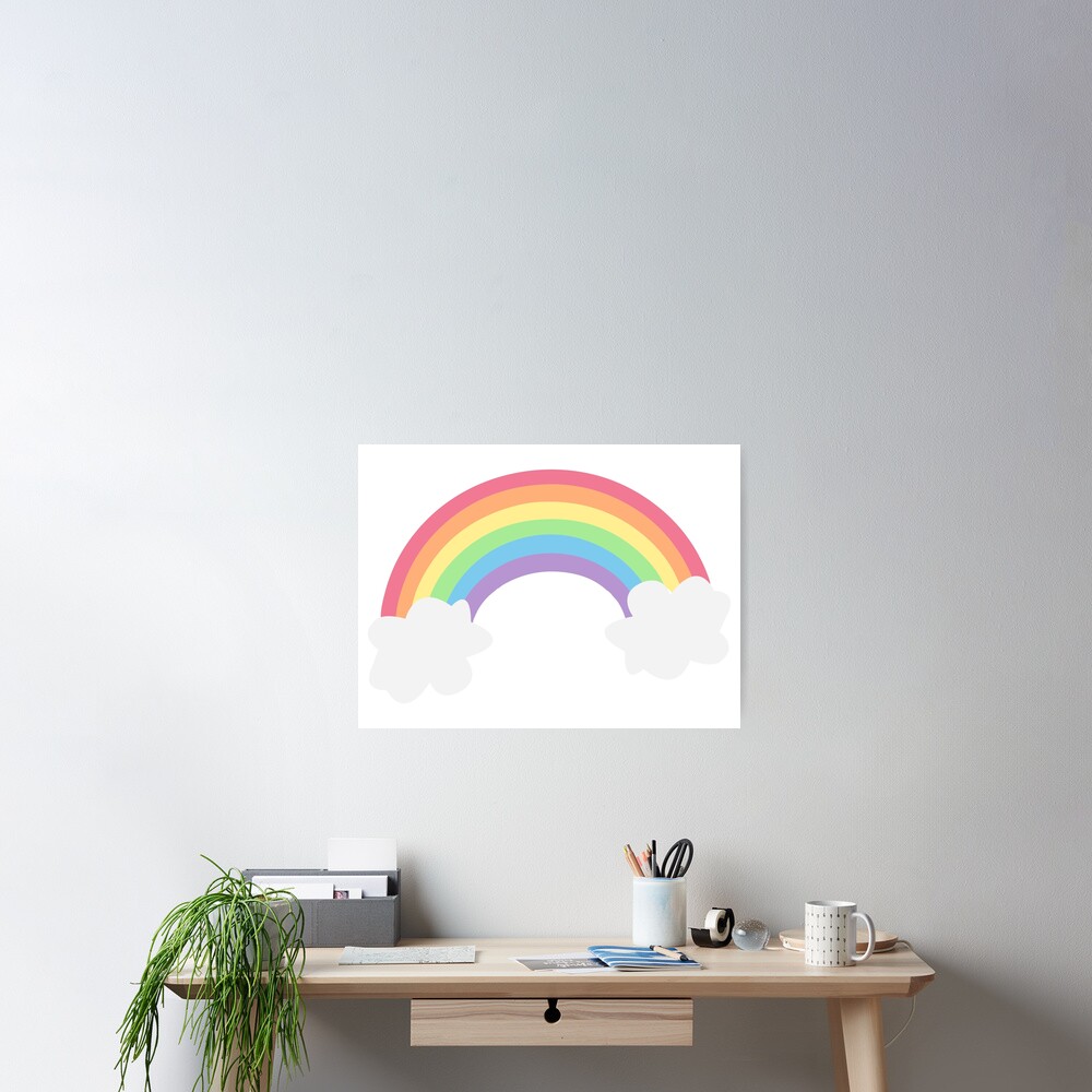 "Pastel Rainbow with Clouds" Poster for Sale by Designs111 | Redbubble