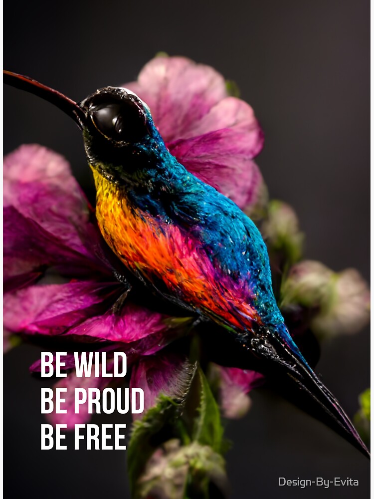 "Motivational hummingbird's artwork - for nature lover" Sticker for ...