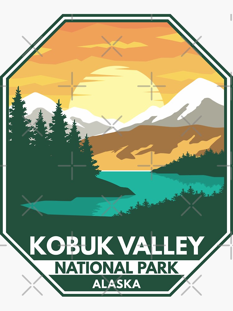 "Kobuk Valley National Park Minimal Retro Emblem" Sticker for Sale by ...