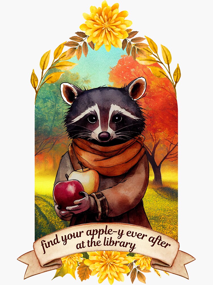 "Find Your Apple-y Ever After at the Library" Sticker for Sale by ...