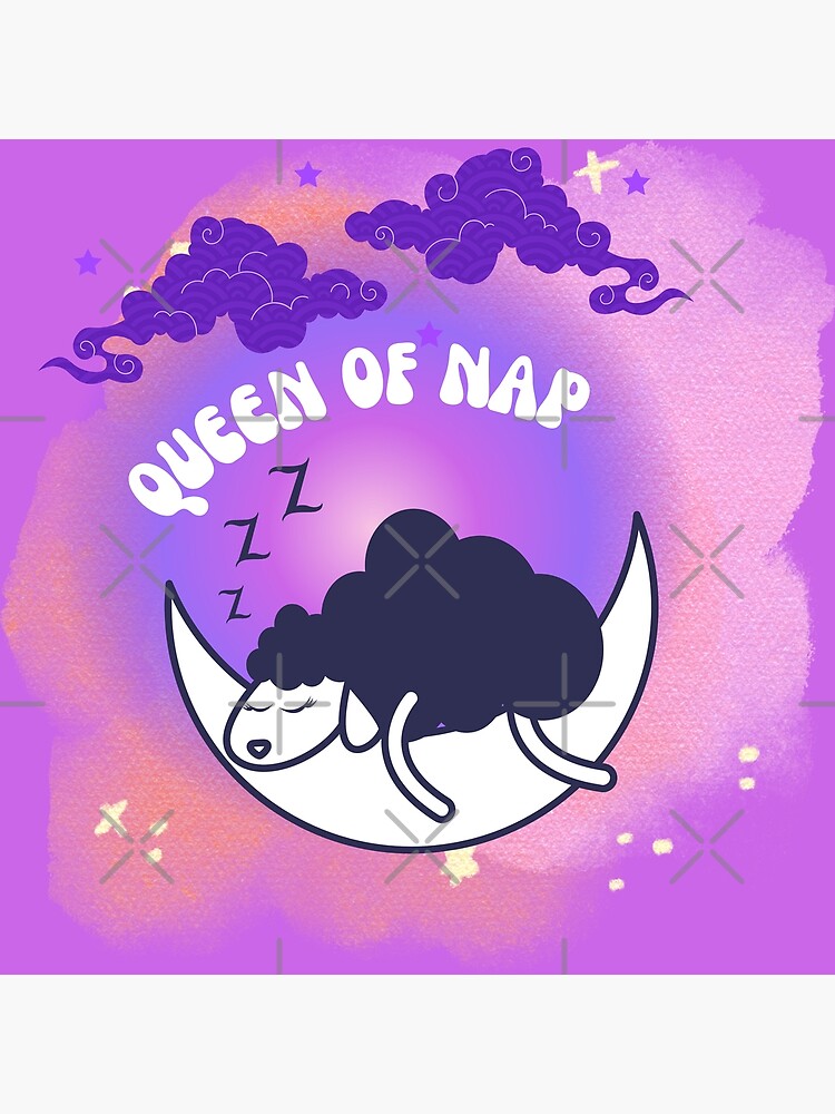 "Queen of nap cute sheep sleeping on moon" Poster for Sale by ...