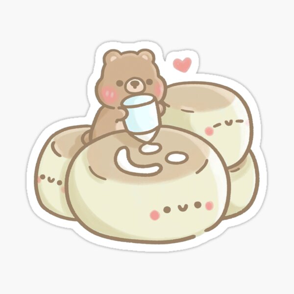"Bear Making Pancakes" Sticker for Sale by ChocoPeanuts | Redbubble