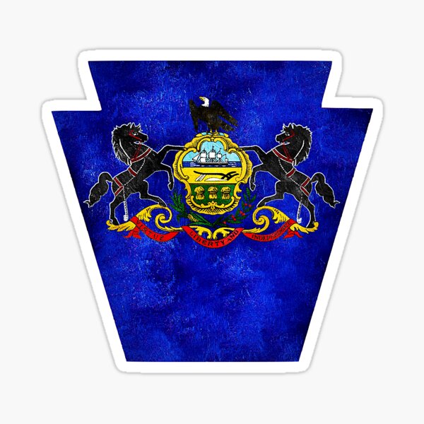 "Pennsylvania Flag Keystone" Sticker for Sale by kickinwing | Redbubble