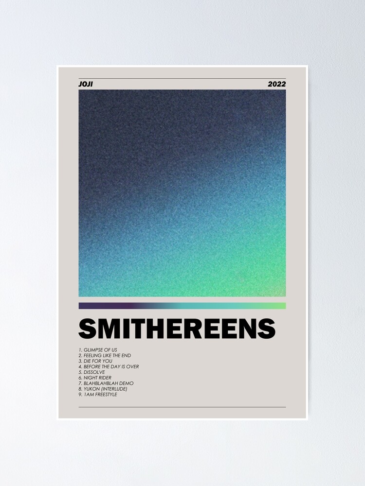 "Smithereens | Joji | Album Poster & More |" Poster for Sale by ...
