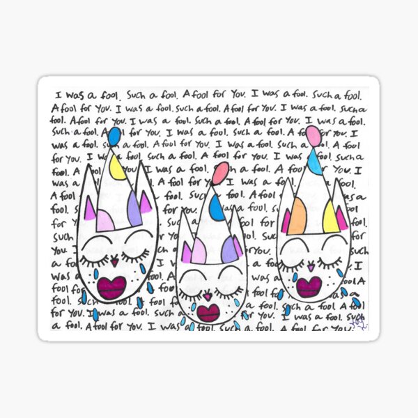 "Such a Fool" Sticker for Sale by katkathleen | Redbubble