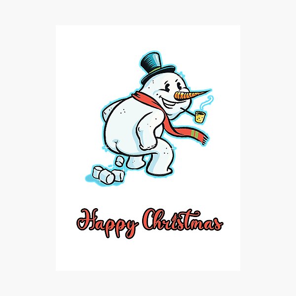 "Pooping Snowman Christmas" Photographic Print for Sale by ...