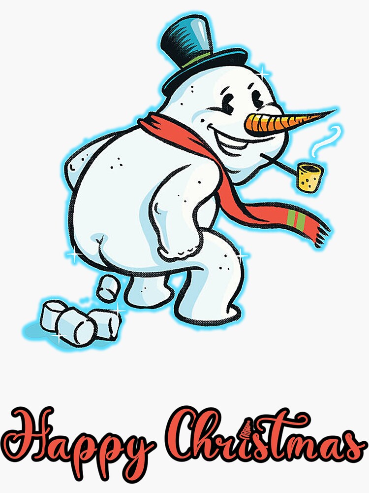 "Pooping Snowman Christmas" Sticker for Sale by Specialstace83 | Redbubble