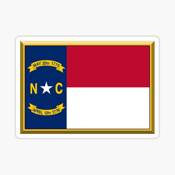 "NORTH CAROLINA Flag Gifts, Masks, Stickers & Products (GF)" Sticker ...