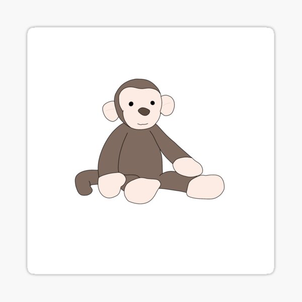 "Jellycat Monkey Sticker" Sticker for Sale by arg1n18 | Redbubble