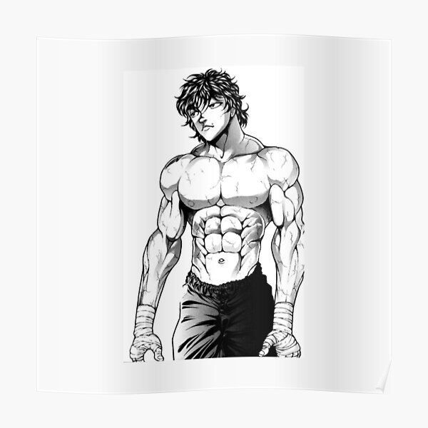 "baki hanma pose" Poster for Sale by ayoubatigui | Redbubble