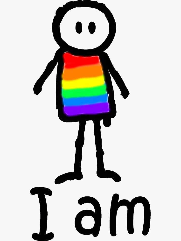 "Colorful proud stick figure - I am" Sticker for Sale by TerneProducts ...