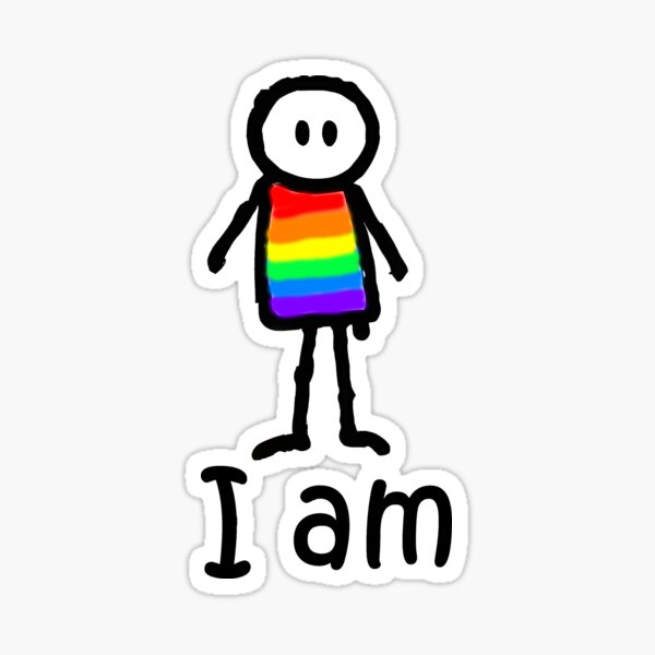"Colorful proud stick figure - I am" Sticker for Sale by TerneProducts ...