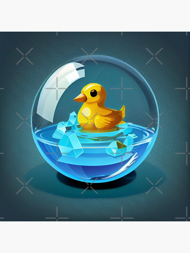 "glass sphere rubber duck poster" Sticker for Sale by michae1l | Redbubble