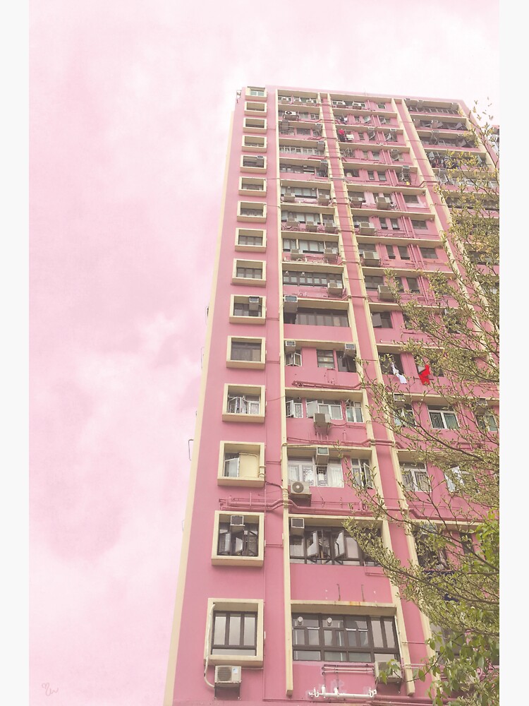 "Views of Hong Kong - Pink Building" Sticker for Sale by GlitterBones ...