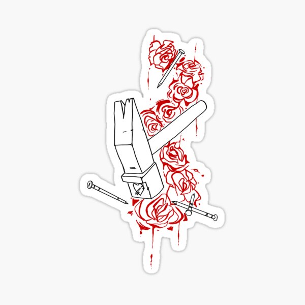 "Nobara Kugisaki Hammer and Roses design JJK, Jujutsu Kaisen" Sticker ...
