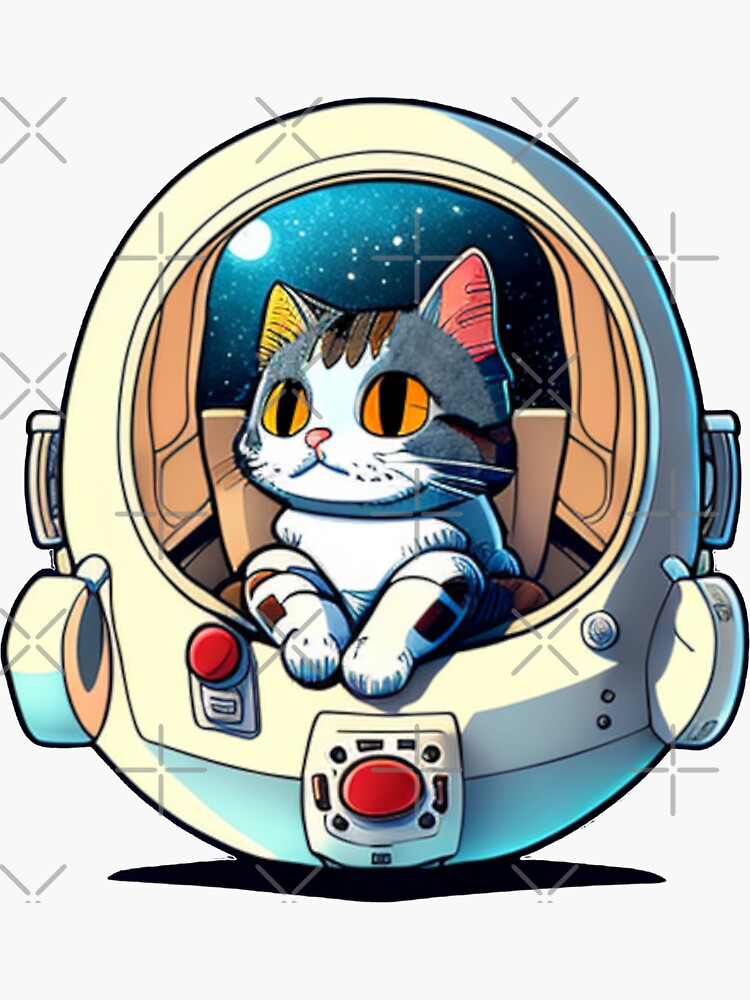 "Astro Astronaut Space Cat" Sticker for Sale by TheWildFlix | Redbubble