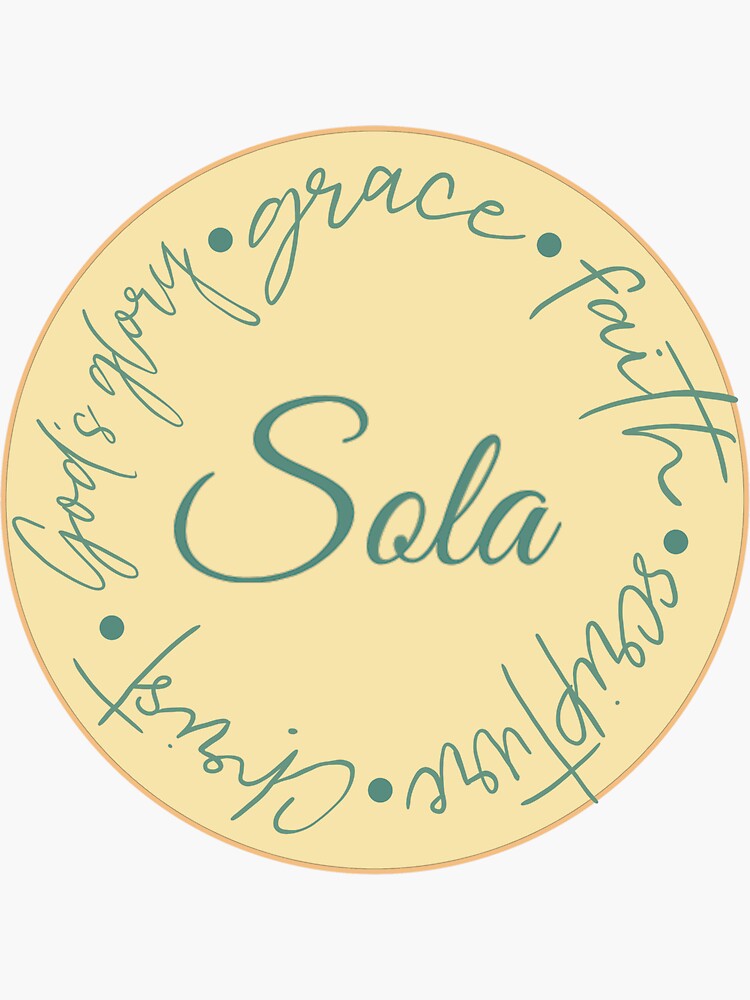 "Five Solas Circle (English version)" Sticker for Sale by ReformedStyle ...