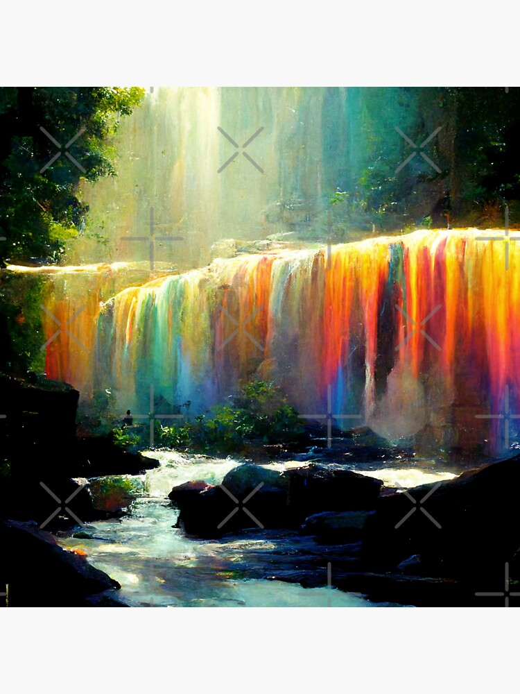 "Rainbow waterfalls" Sticker for Sale by MondoFantasIA | Redbubble