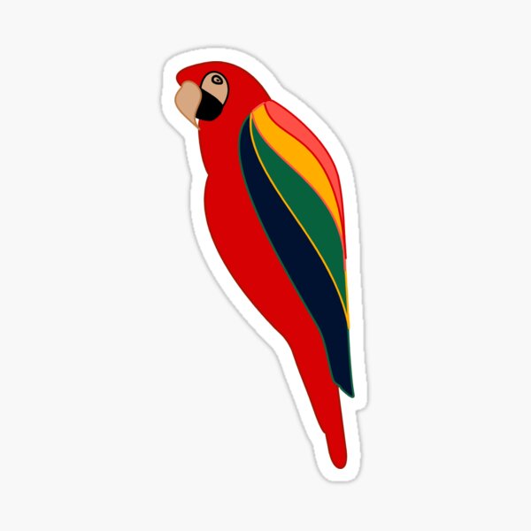 "MACAW RED MACAW BIRD BEAUTY CUTE T-SHIRT BLACK " Sticker for Sale by ...