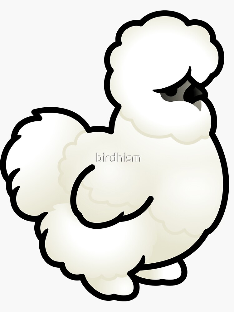 "Chubby Silkie Chicken White" Sticker for Sale by birdhism | Redbubble