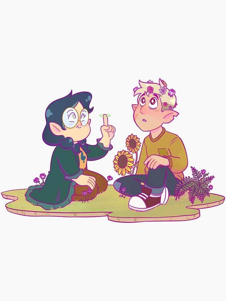 "Huntlow and flowers" Sticker by Turquoise-Space | Redbubble