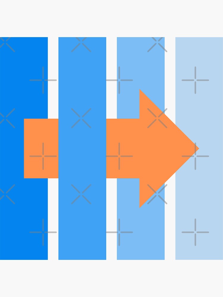 "Arrow going right, blue pantone " Sticker for Sale by Lai-a | Redbubble