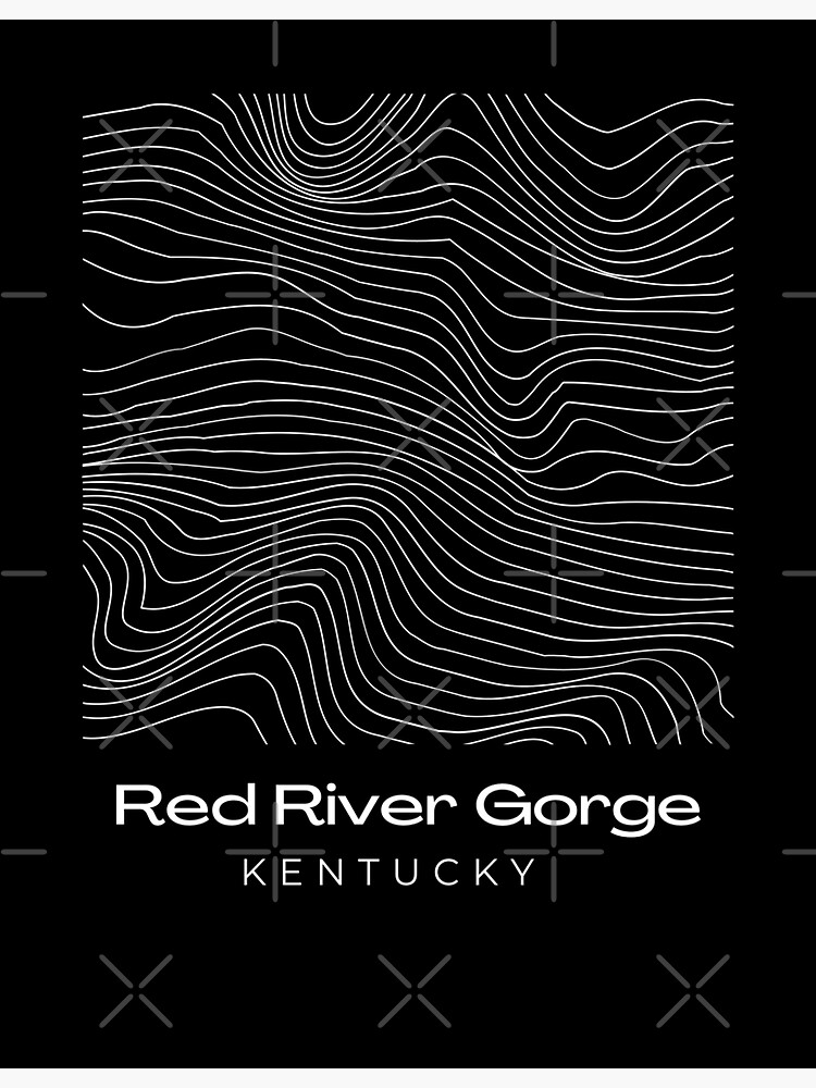 "Red River Gorge Contour Lines Block" Sticker for Sale by ILoveRRG ...