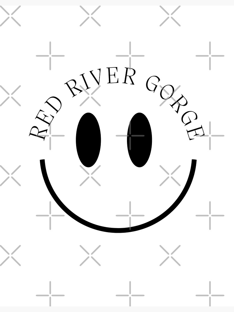 "Red River Gorge Happy Face Black" Sticker for Sale by ILoveRRG | Redbubble