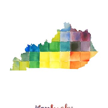 "Kentucky Watercolor Map Painting" Sticker for Sale by InkistPrints ...