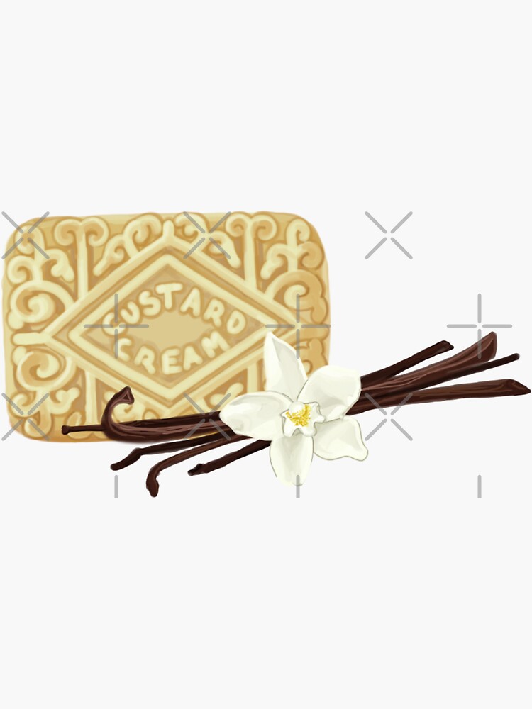 "Custard Cream Vanilla Biscuit" Sticker for Sale by TheBiscuitTin ...