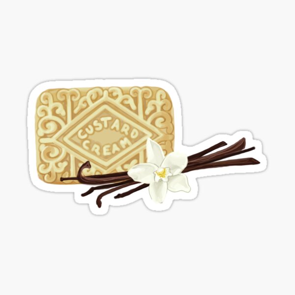 "Custard Cream Vanilla Biscuit" Sticker for Sale by TheBiscuitTin ...