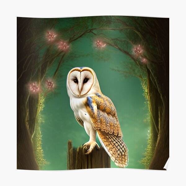"Barn Owl Fantasy Art" Poster for Sale by FantastiqueArt | Redbubble