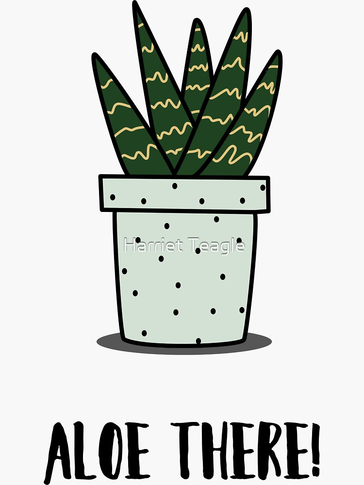 "Aloe there Aloe Vera illustration and words" Sticker for Sale by ...