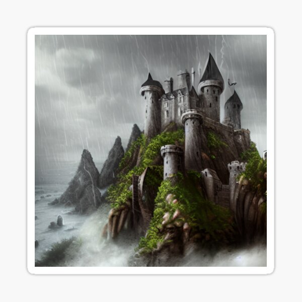"Castle Fantasy Art" Sticker for Sale by FantastiqueArt | Redbubble