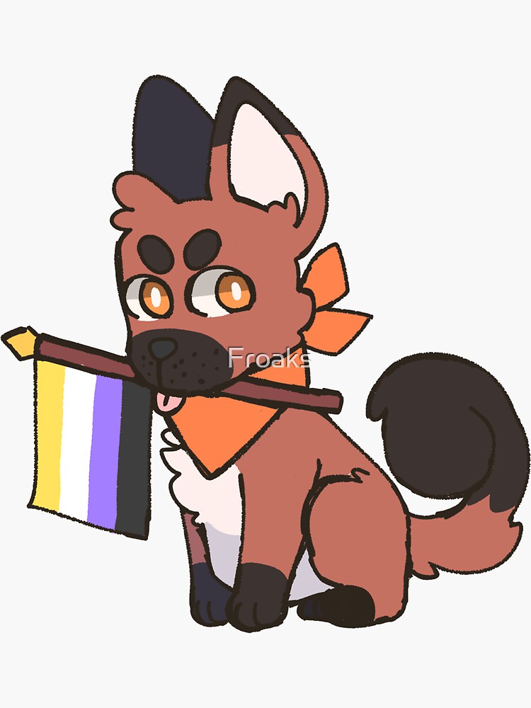 "Pride Dog (Non-Binary Flag)" Sticker for Sale by Froaks | Redbubble