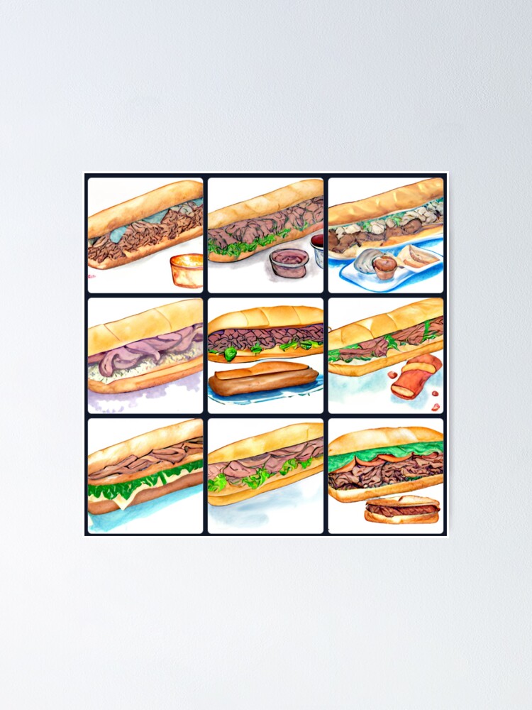 "French Dip sandwich art" Poster for Sale by CinderPress | Redbubble