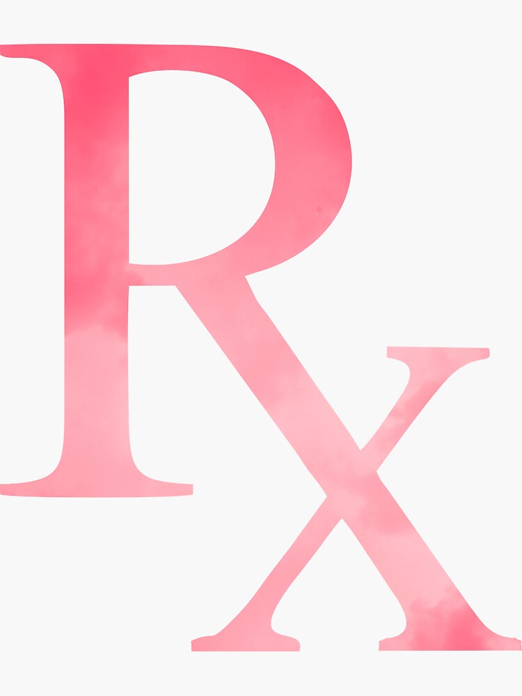 "Pink Rx Watercolor" Sticker for Sale by TheMesach | Redbubble