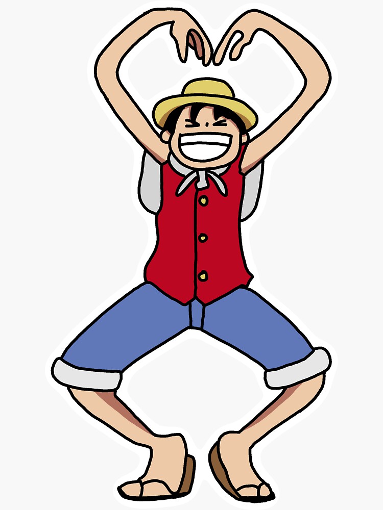"Heart Luffy" Sticker for Sale by ObonDraws | Redbubble
