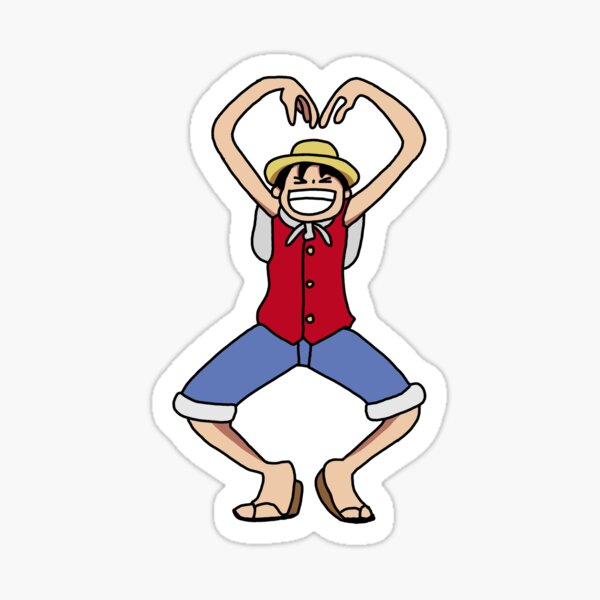 "Heart Luffy" Sticker for Sale by ObonDraws | Redbubble
