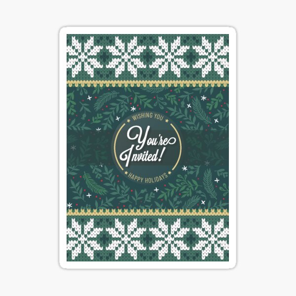"Christmas Party Invitation" Sticker for Sale by fecksketch | Redbubble