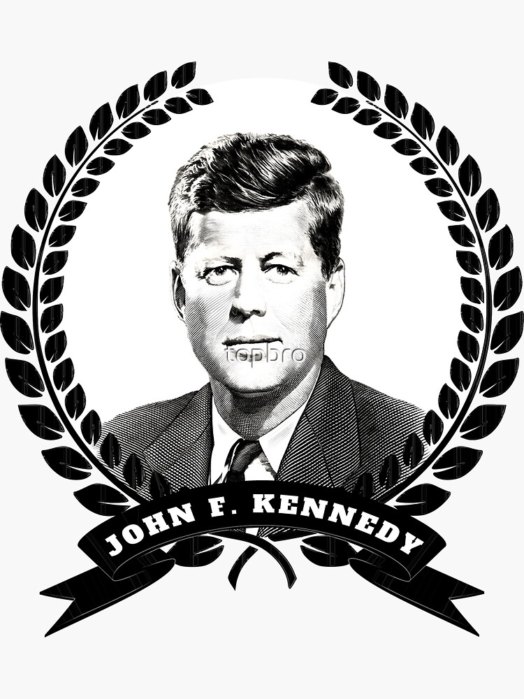 "John Fitzgerald Kennedy 35th President" Sticker for Sale by topbro ...