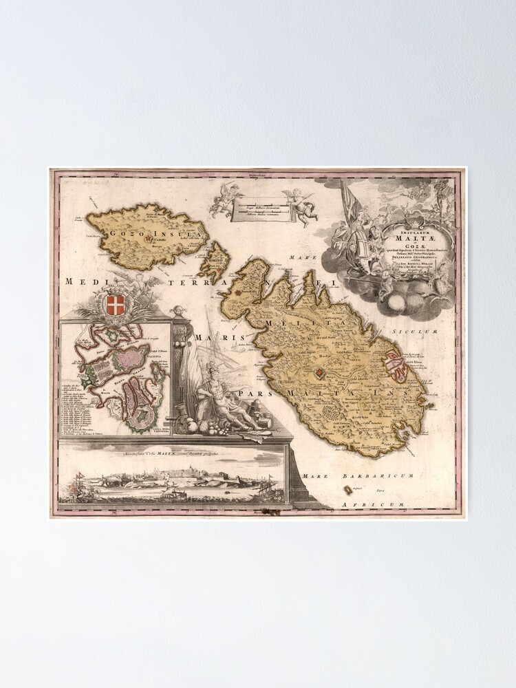 Póster «Mapa de la isla de Malta, 1788 de Homann» de nextstepdesigns ...