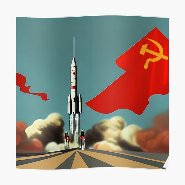 "Soviet - USSR - Russia - Space Launch - Vintage Design" Poster for ...
