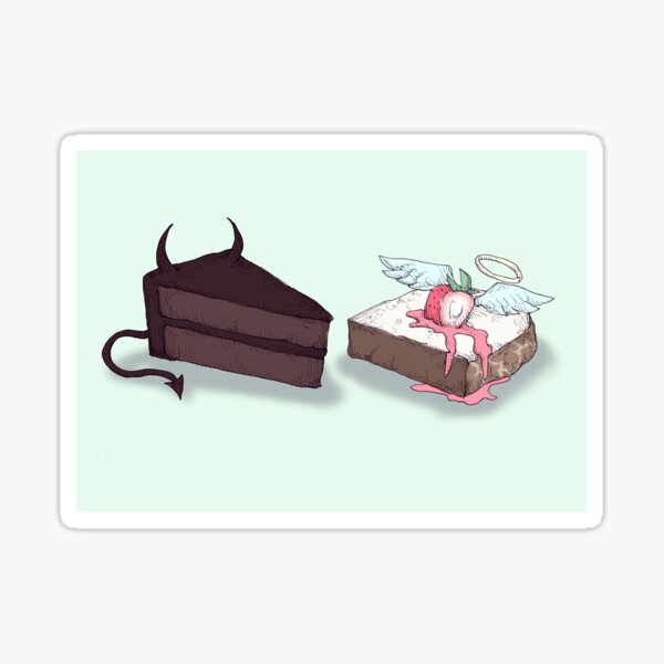 "Devil's Food Cake vs Angel Food Cake " Sticker for Sale by LVBART ...