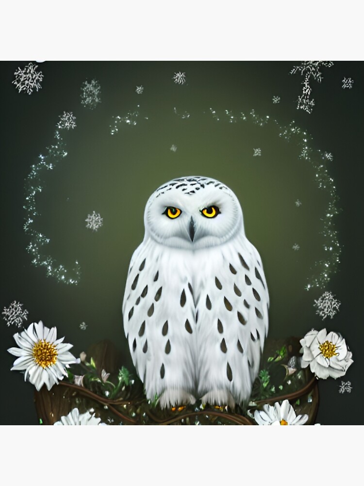 "Majestic Snow Owl Fantasy Art" Poster for Sale by FantastiqueArt ...
