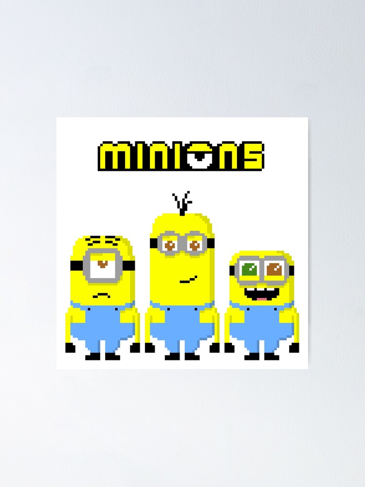 "Minions Kevin Stuart and Bob pixel art" Poster for Sale by tridodd ...